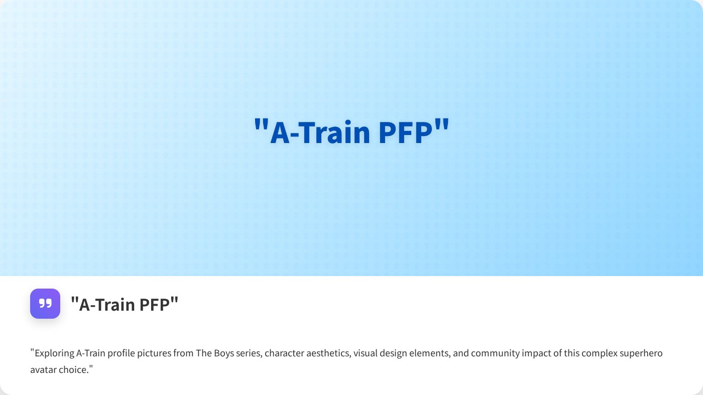 A-Train PFP | Free Profile Picture Generator | CustomPFP - Create ...