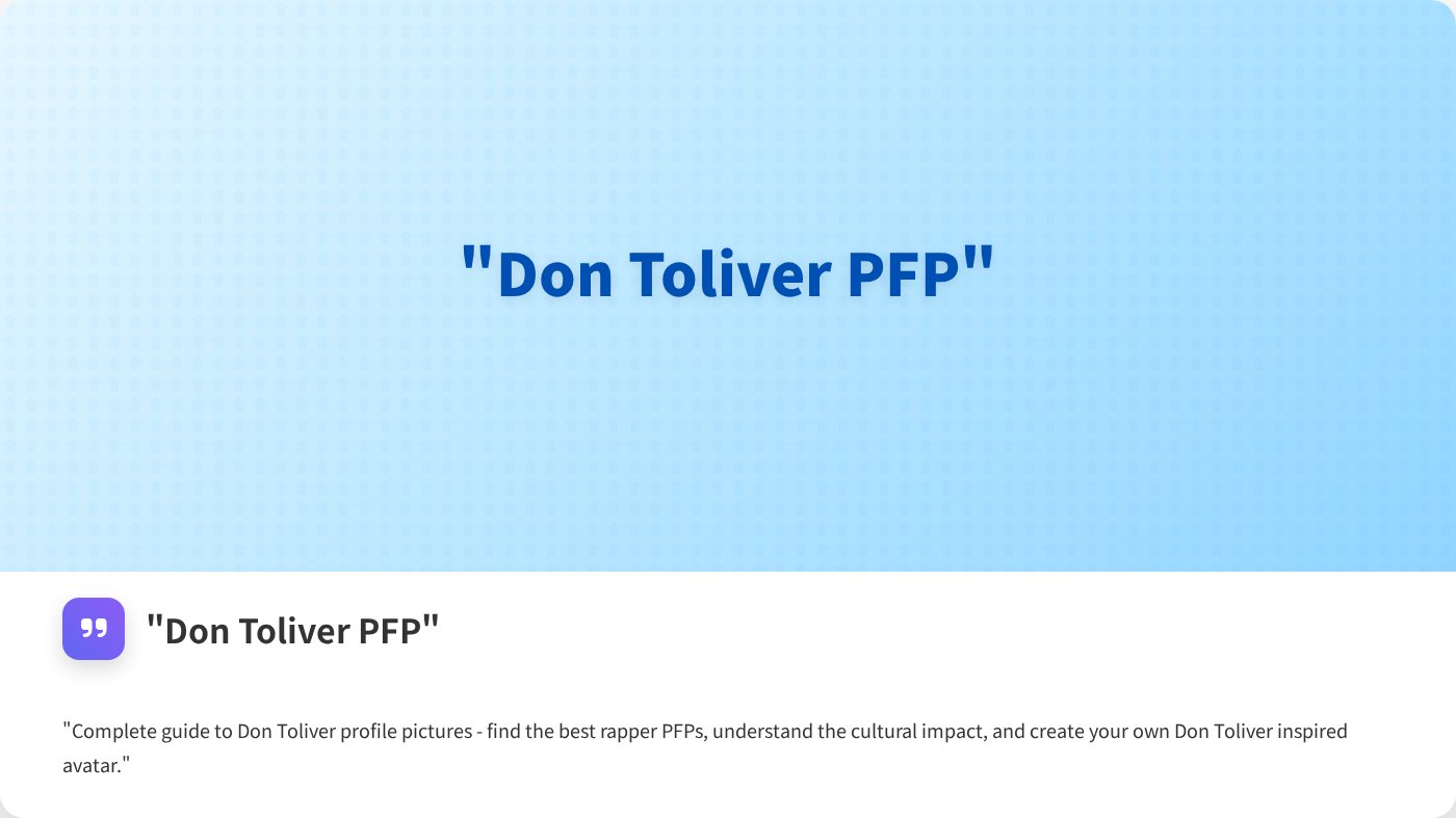 Don Toliver PFP | Free Profile Picture Generator | CustomPFP - Create ...