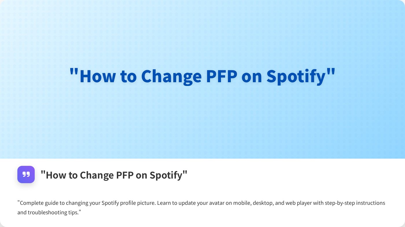 How to Change PFP on Spotify | Free Profile Picture Generator ...