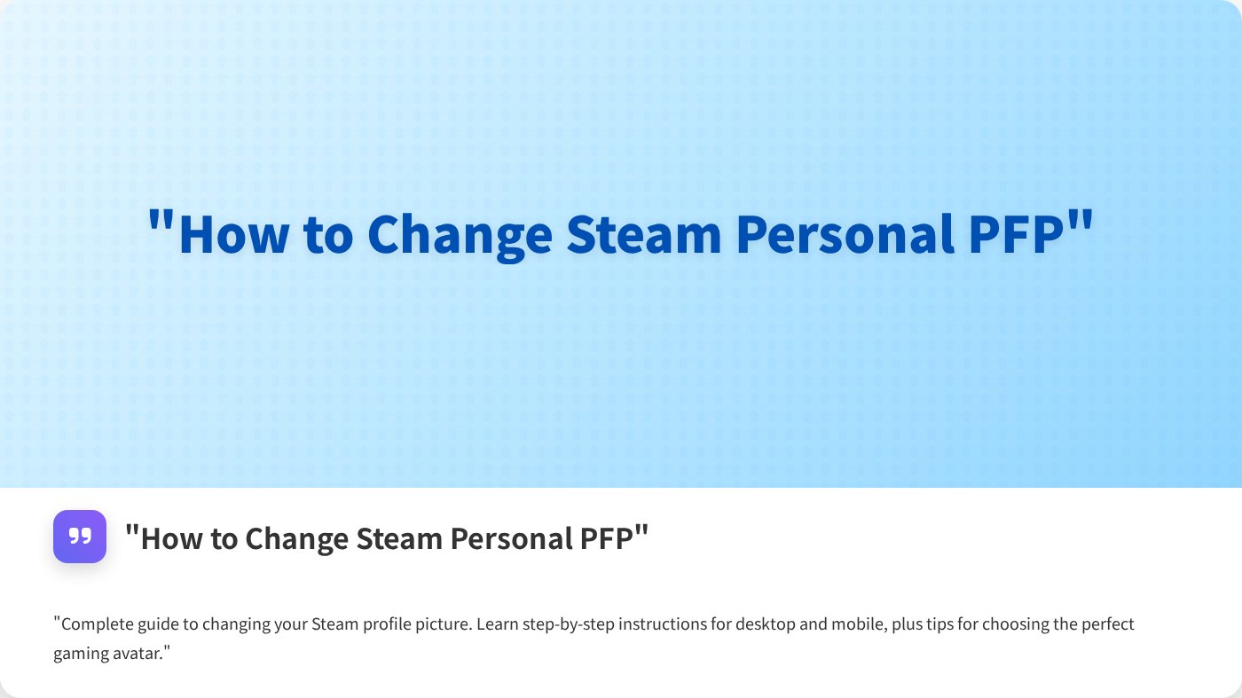 How to Change Steam Personal PFP | Free Profile Picture Generator ...