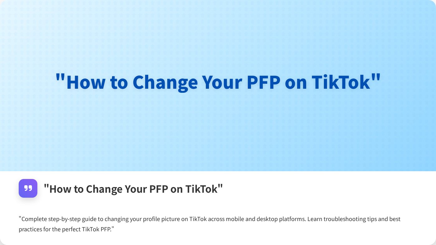 How to Change Your PFP on TikTok | Free Profile Picture Generator ...