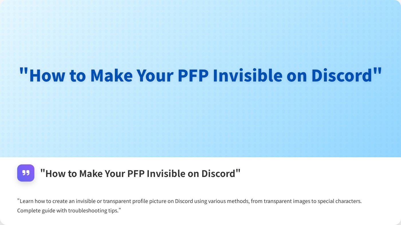 How to Make Your PFP Invisible on Discord | Free Profile Picture ...