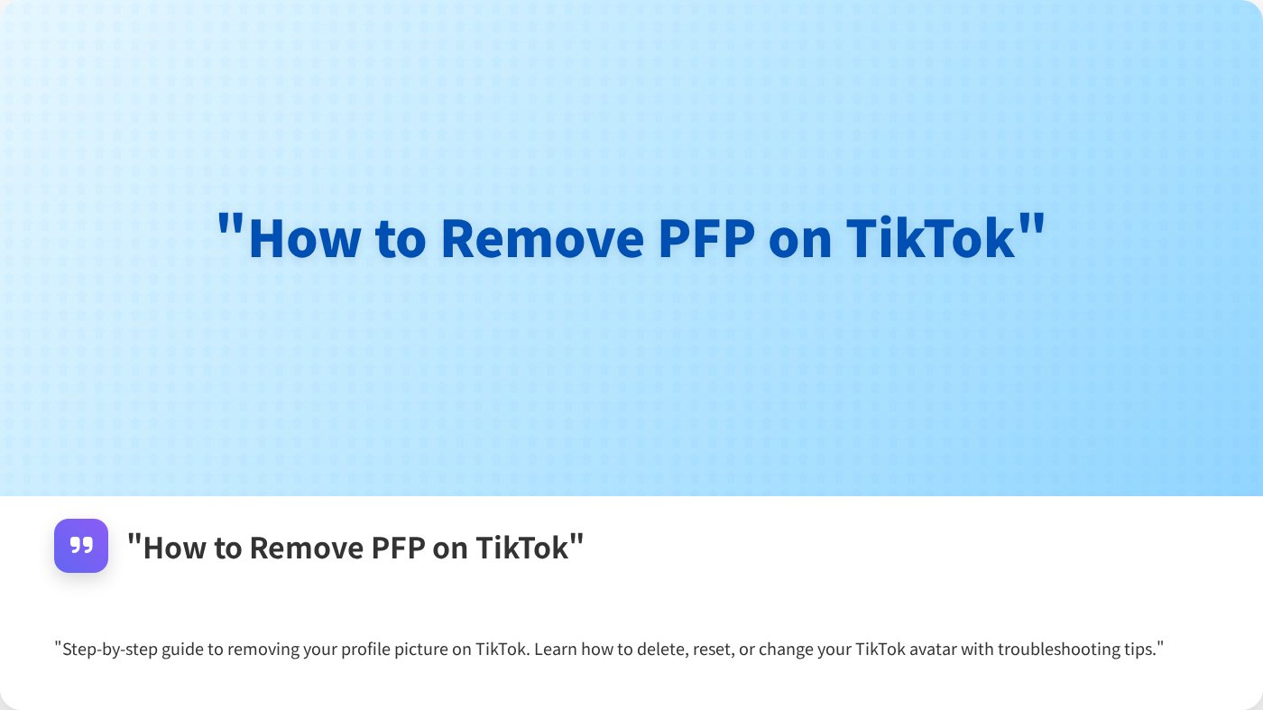 How to Remove PFP on TikTok | Free Profile Picture Generator ...