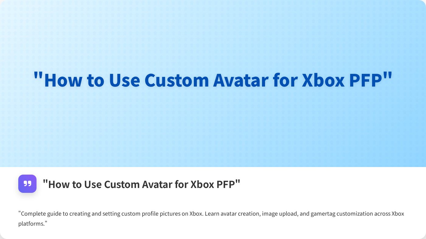 How to Use Custom Avatar for Xbox PFP | Free Profile Picture Generator ...