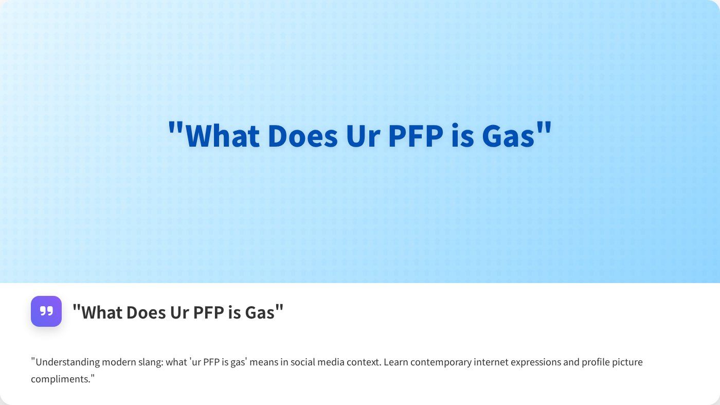 What Does Ur PFP is Gas | Free Profile Picture Generator | CustomPFP ...